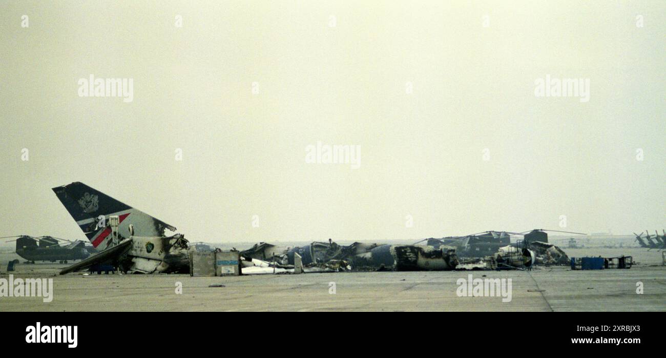 First Gulf War: 6th March 1991 The wreckage of British Airways Flight ...