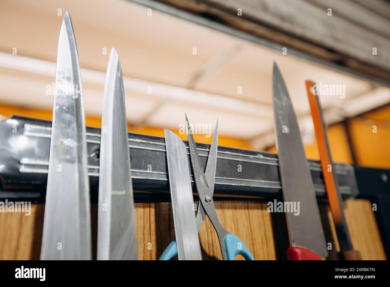 Utilize a magnetic tool rack to keep blades sharp, organized, and ...
