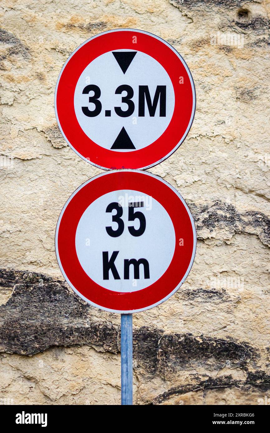 Red Traffic Sign with Number in Geometric Shape, Providing Daytime ...