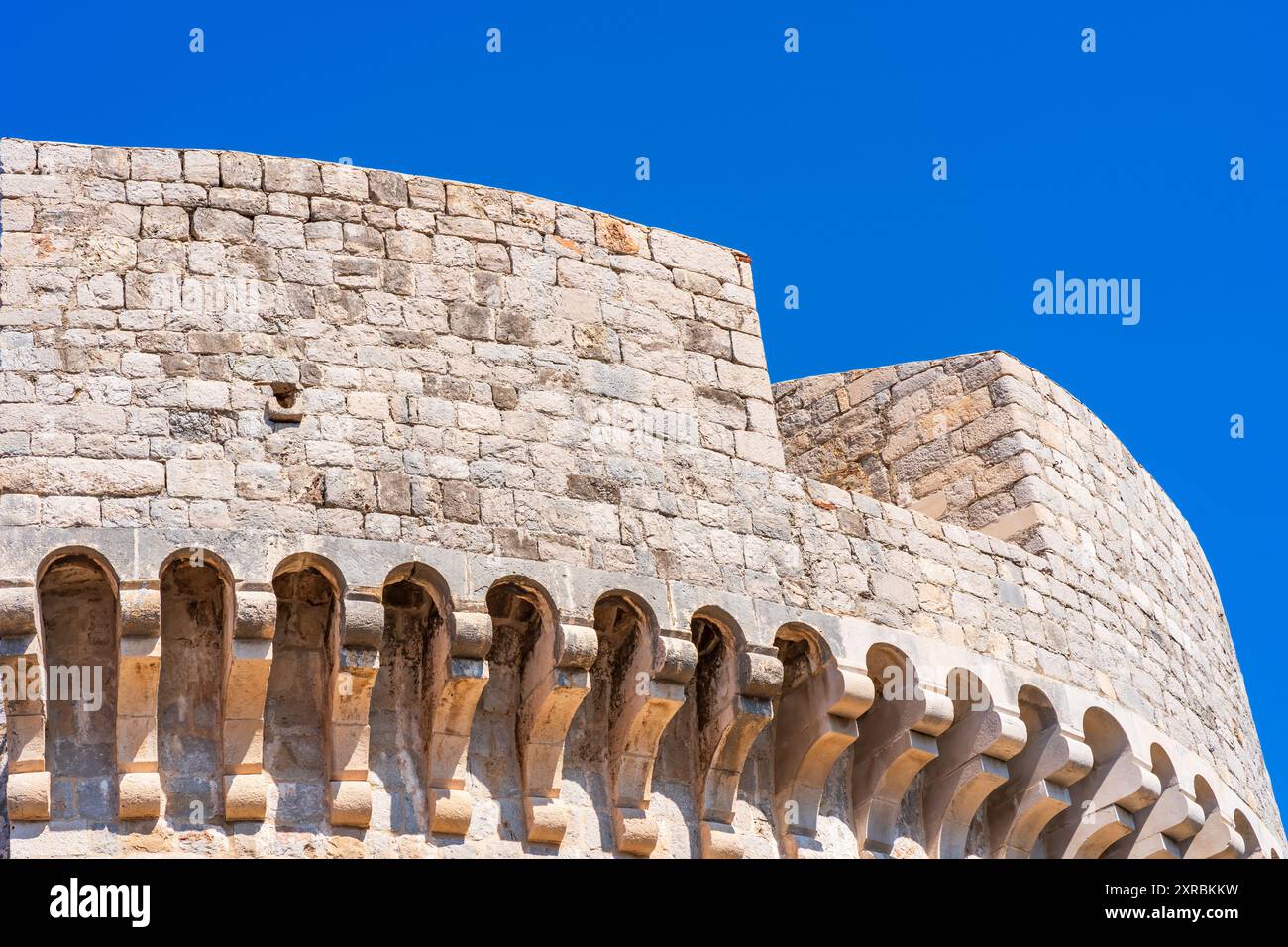 Detail of Minceta Tower, part of the famous City Walls in the Old City ...