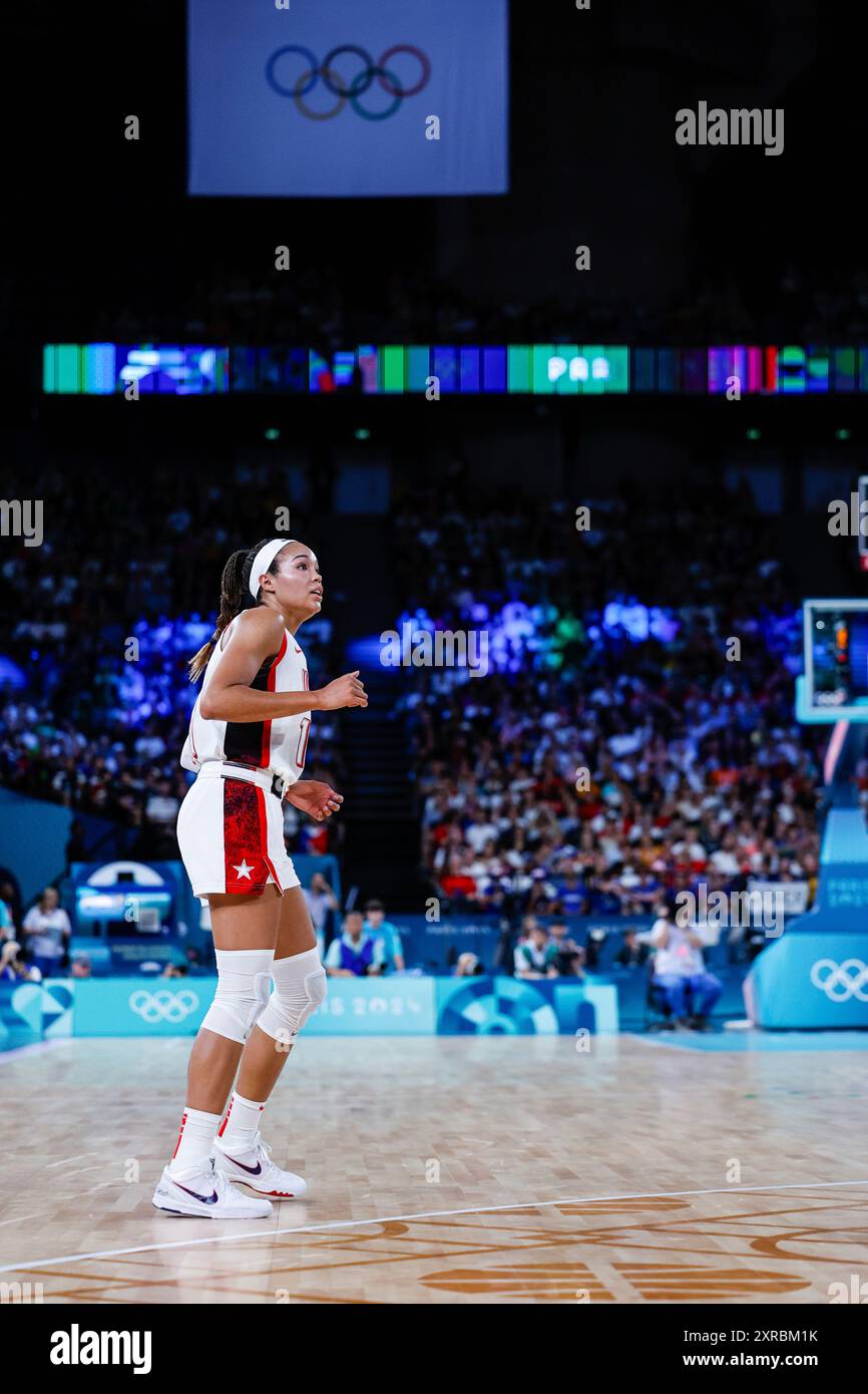 Napheesa Collier of Unites States looks on during Women's semifinal ...