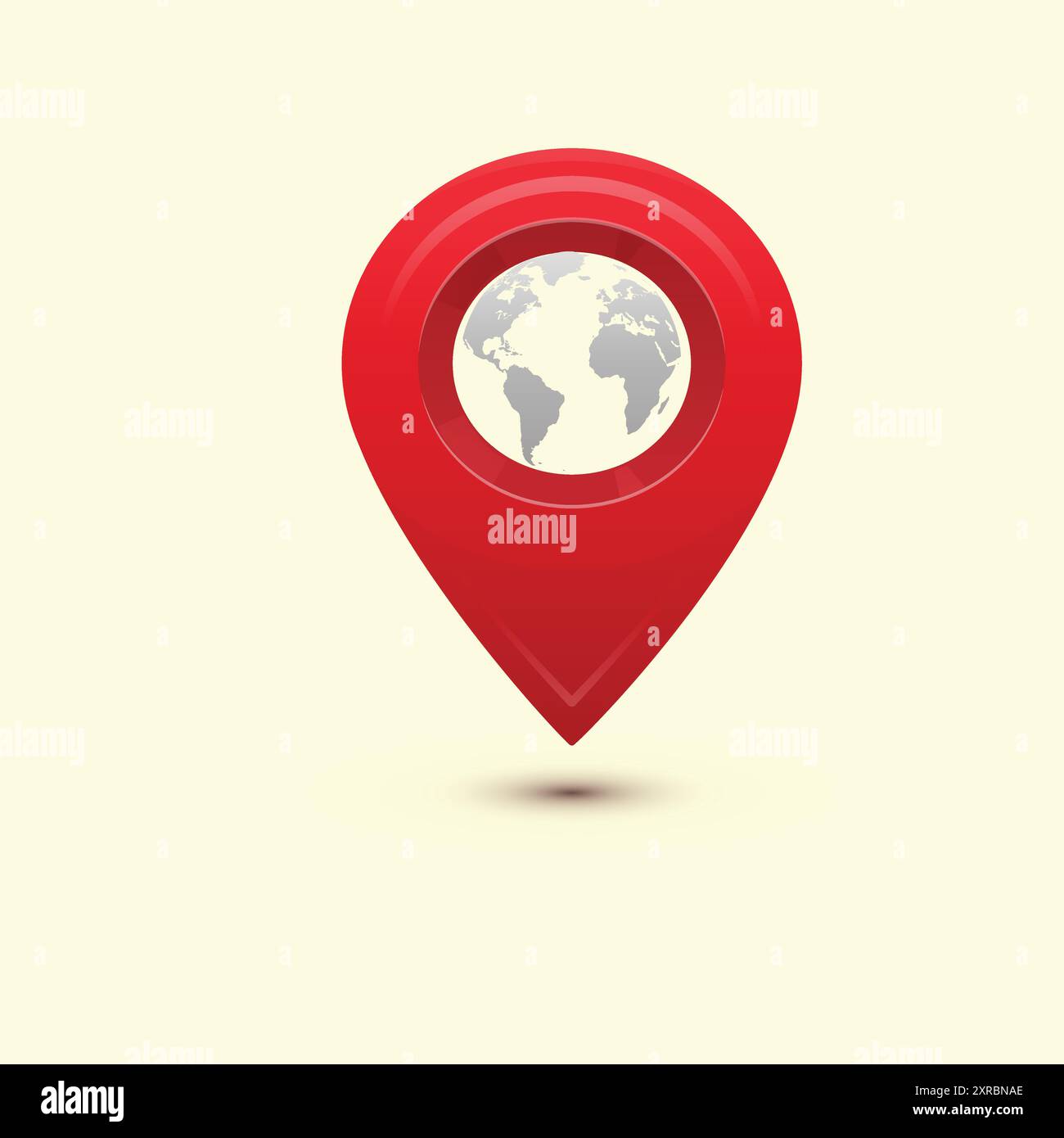 destination concept international travel journey red pointer with grey ...