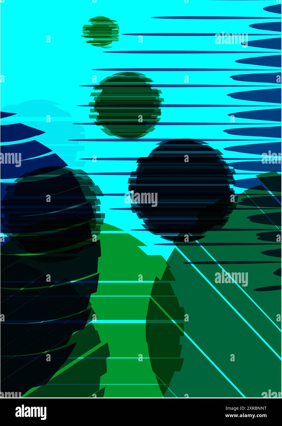 An abstract art of vector illustration with disrupted lines and a test ...