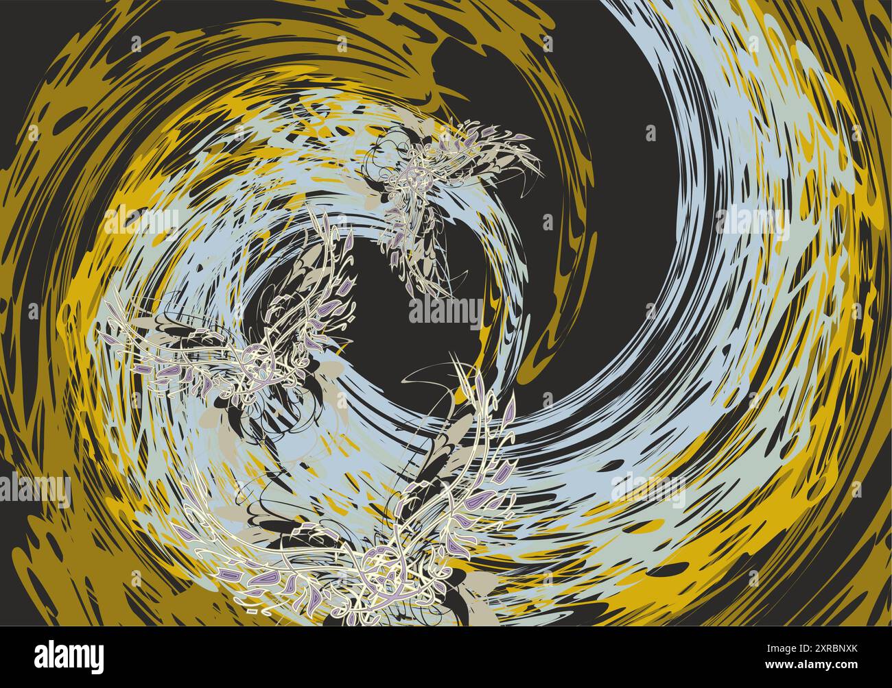 Vortex backdrop with butterflies for interiors or covers. Twirled ...