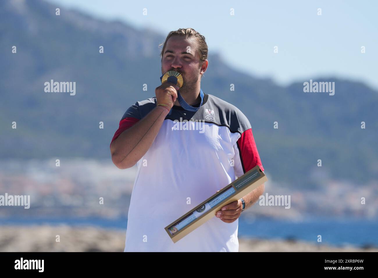 Marseille, France. 9th Aug, 2024. Gold medallist Valentin Bontus of ...