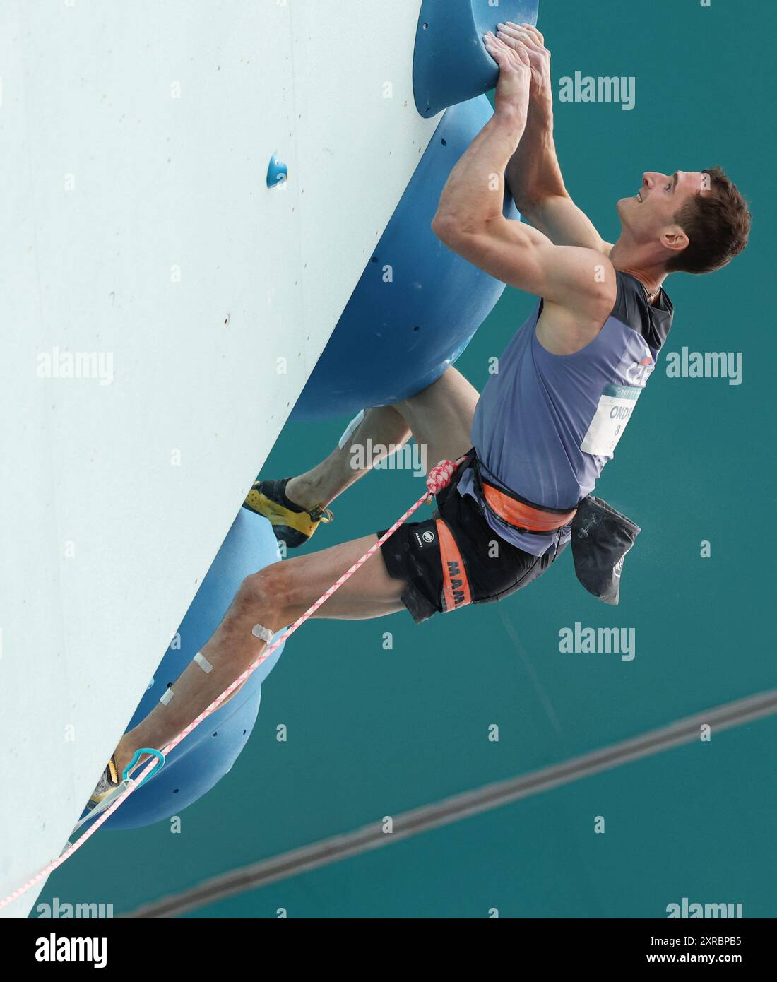 Le Bourget, France. 9th Aug, 2024. Adam Ondra of the Czech Republic ...