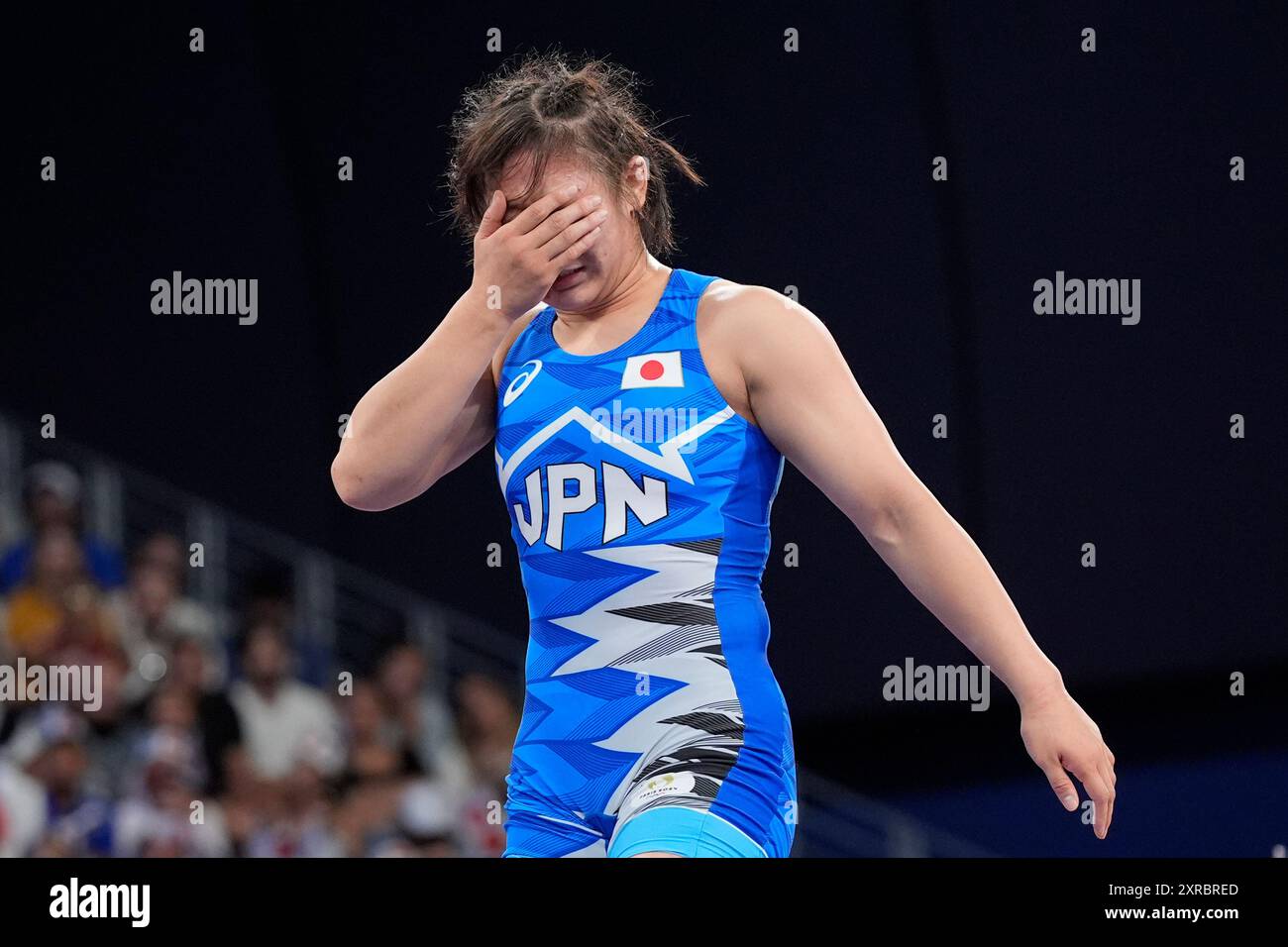Japan's Sakura Motoki celebrates after defeating Norway's Grace Jacob ...