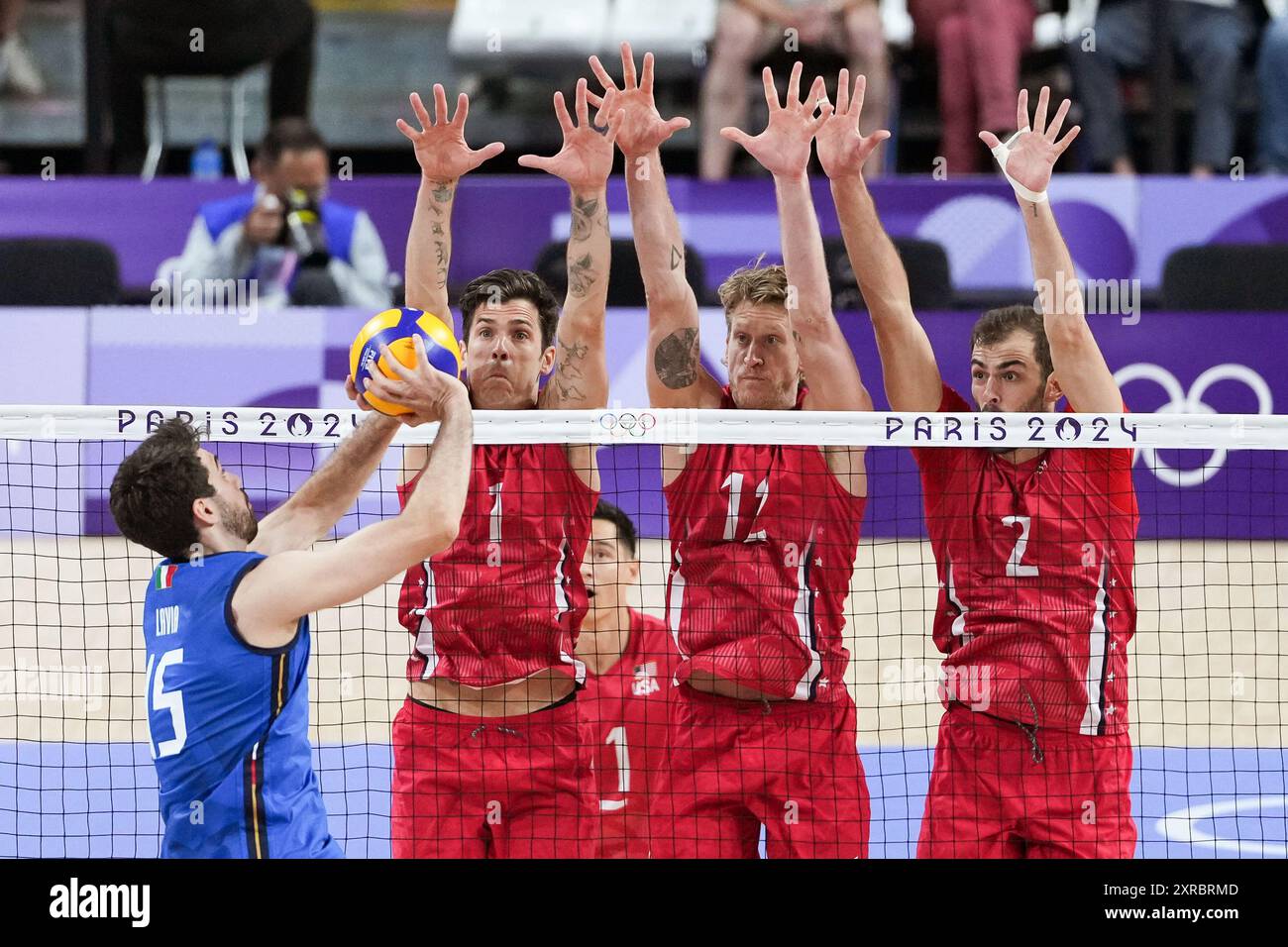 Paris, Maxwell Holt (2nd R) and Matthew Anderson (3rd R) of the United ...