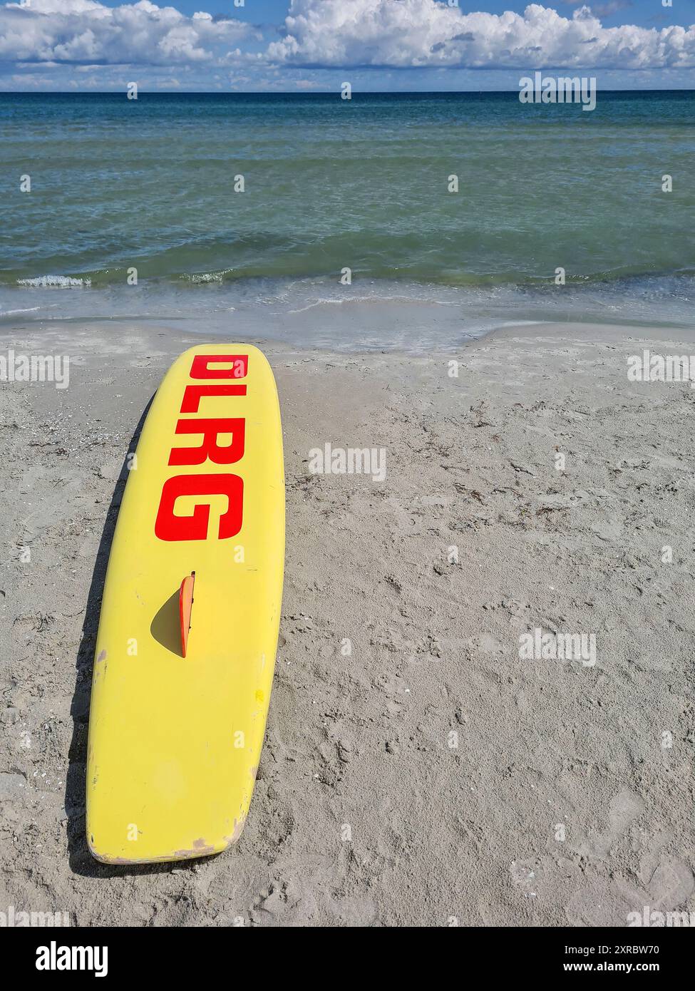 Board of dlrg german life saving association on beach hi-res stock ...