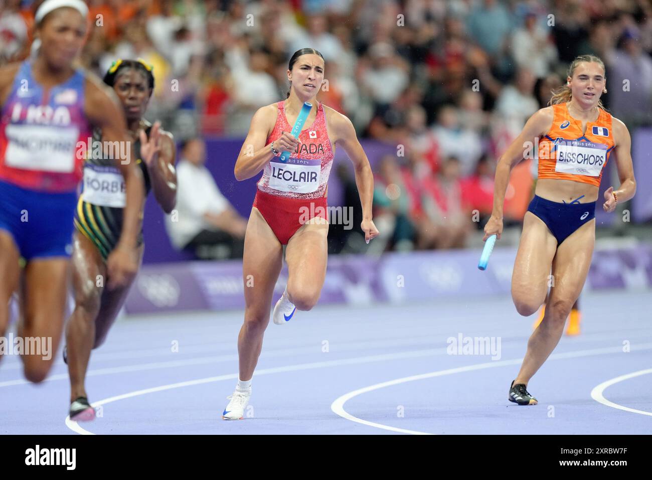 Saint Denis, France. 09th Aug, 2024. Canada's Marie-Eloise Leclair runs ...