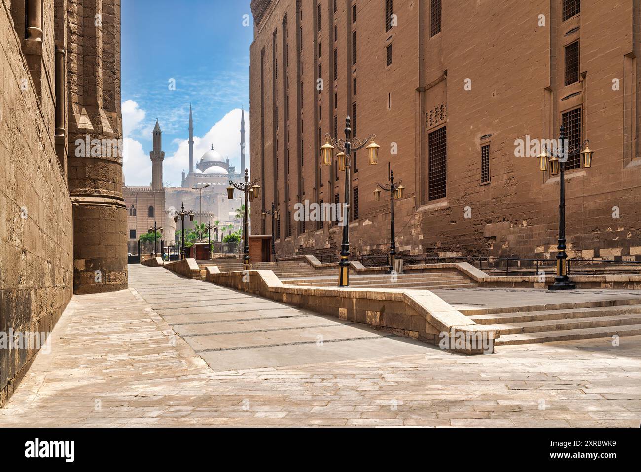 Narrow street between mosques in Cairo, Egypt Stock Photo - Alamy