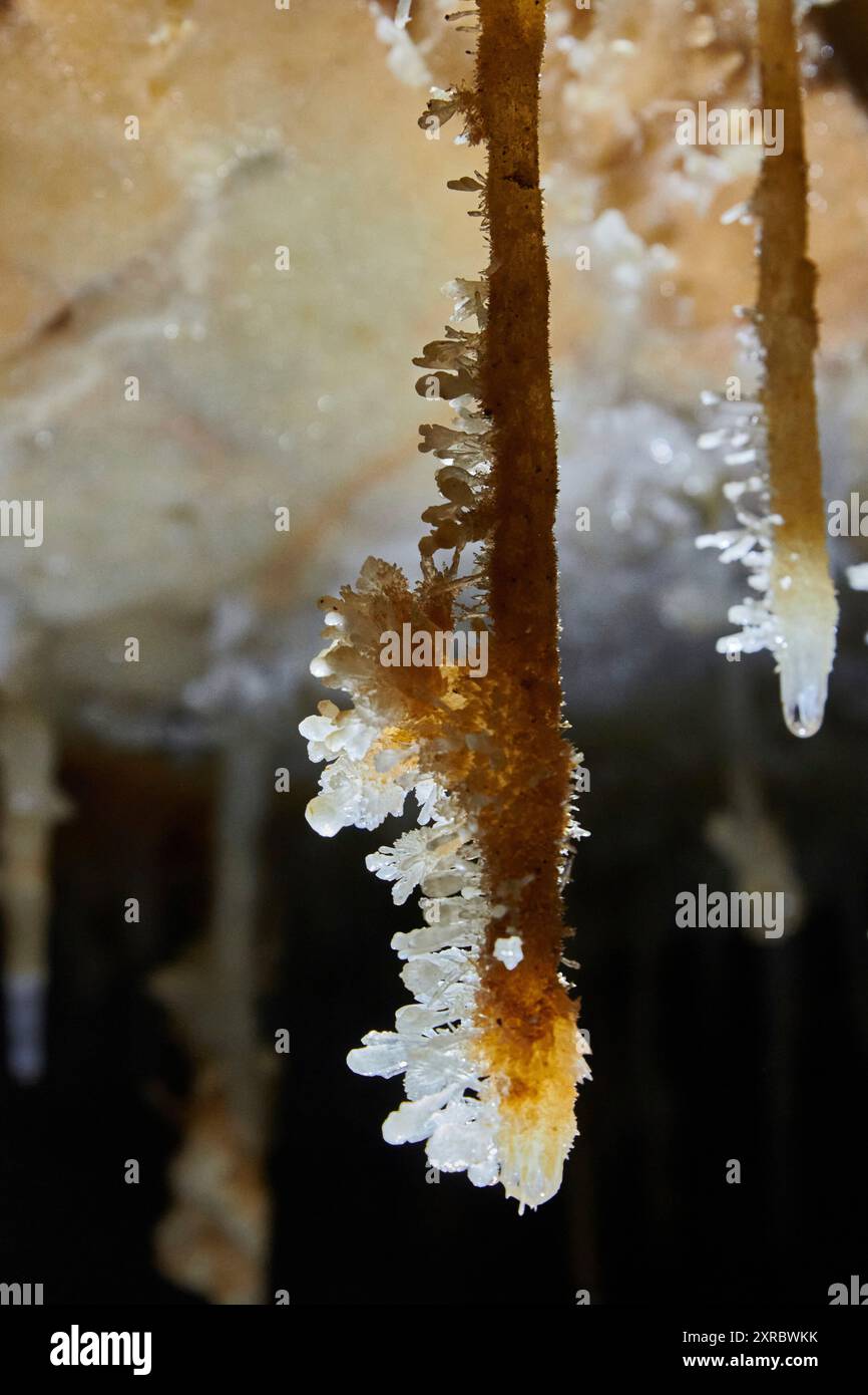 Mineral deposits in a stalactite cave Stock Photo - Alamy