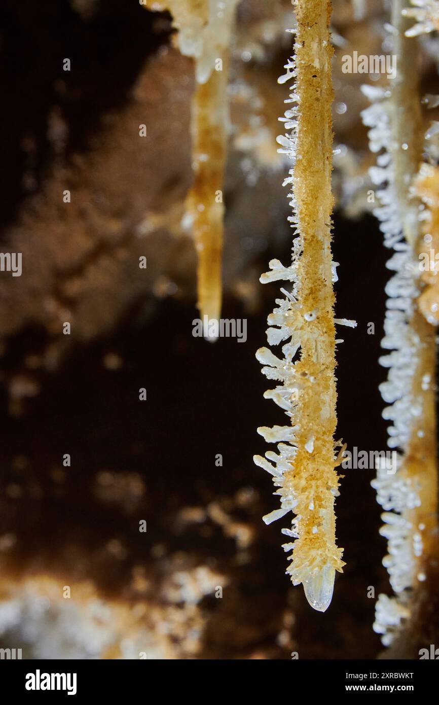 Mineral deposits in a stalactite cave Stock Photo - Alamy