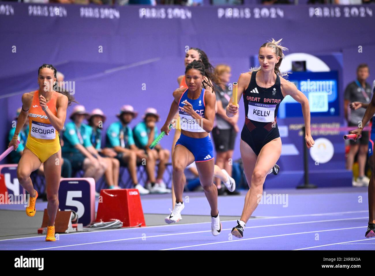 KELLY Hannah ( GBR ), Athletics, Women's 4 x 400m Relay Round 1 during the Olympic Games Paris ...