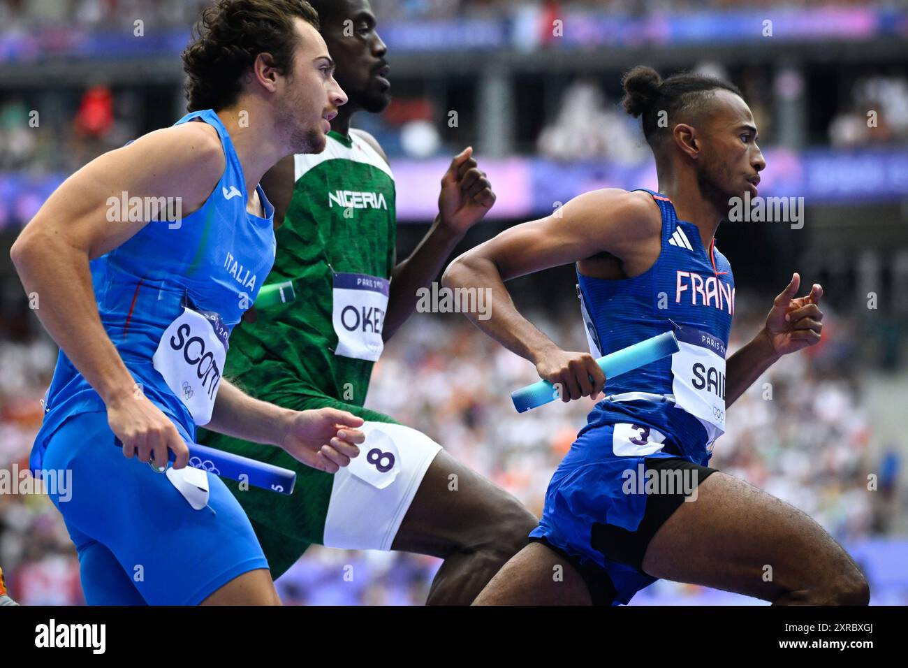 Fabrisio Saidy ( FRA ), Athletics, Men's 4 x 400m Relay Round 1 during the Olympic Games Paris ...