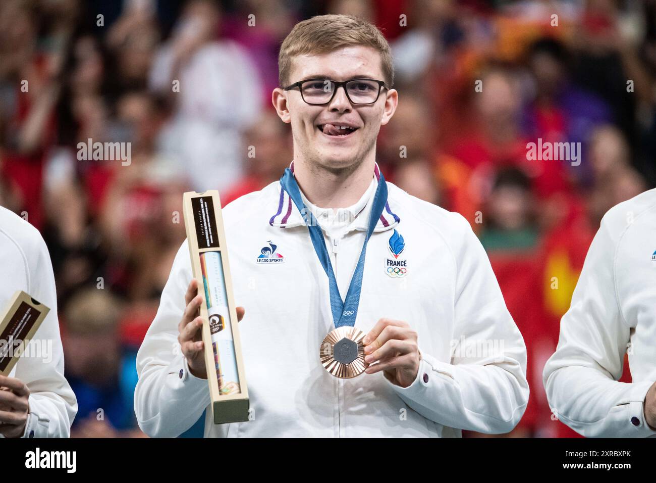 Alexis Lebrun (FRA) Bronze medal, Table Tennis, Men's Team during the ...