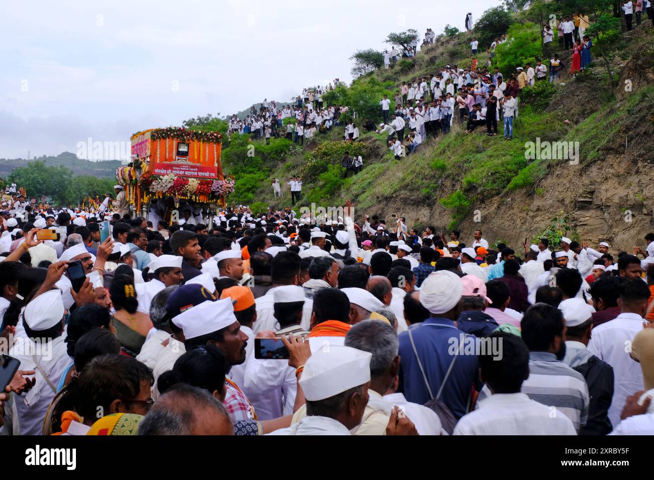 Pune, India 02 July 2024, cheerful Pilgrims at Palkhi, During ...