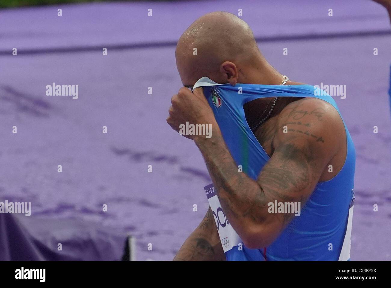 Parigi, France. 09th Aug, 2024. Marcell Jacobs during Men's 4x100 ...