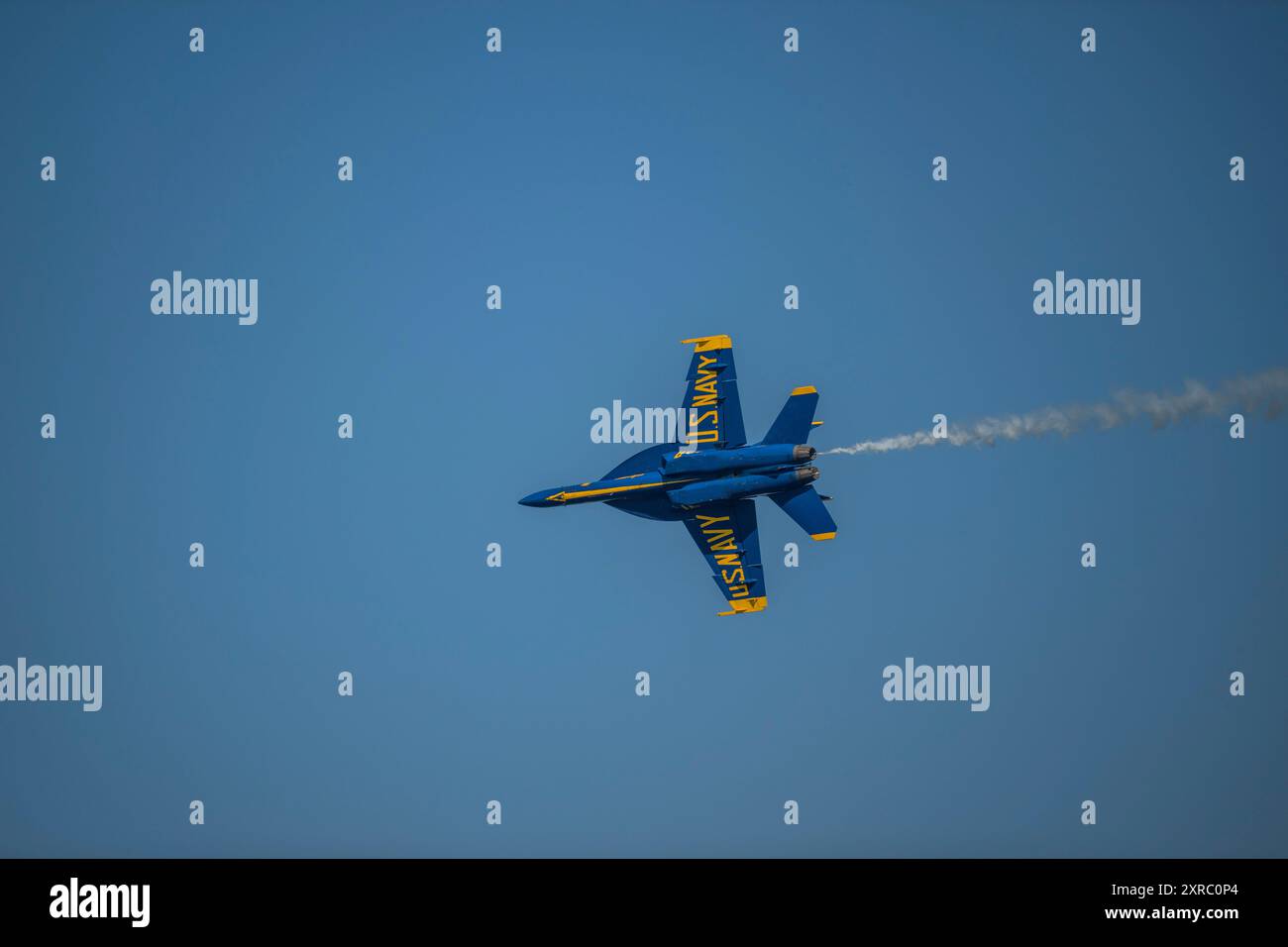 A Blue Angels F/A-18 Hornet is flying over Lake Washington for the ...