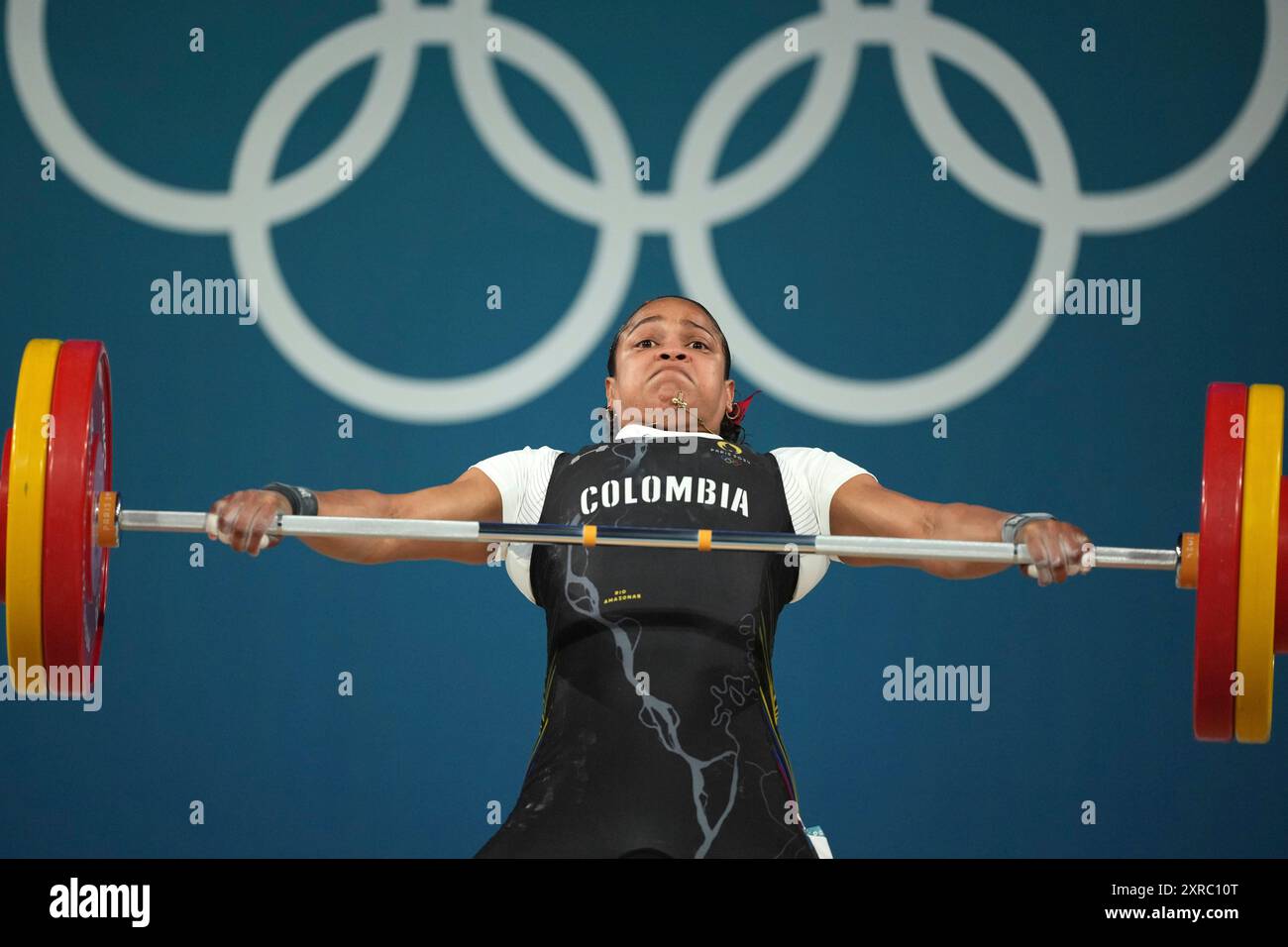 Mari Leivis Sanchez of Colombia competes during the women's 71kg ...
