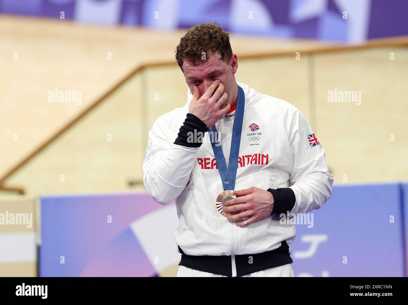 Great Britain's Jack Carlin with the bronze medal after the Men's Sprint Final at the National ...
