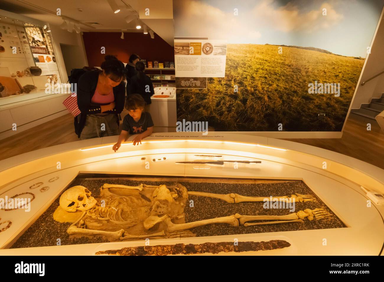 England, Kent, Folkestone, Folkestone Museum, Exhibit of "Aefre" Anglo ...