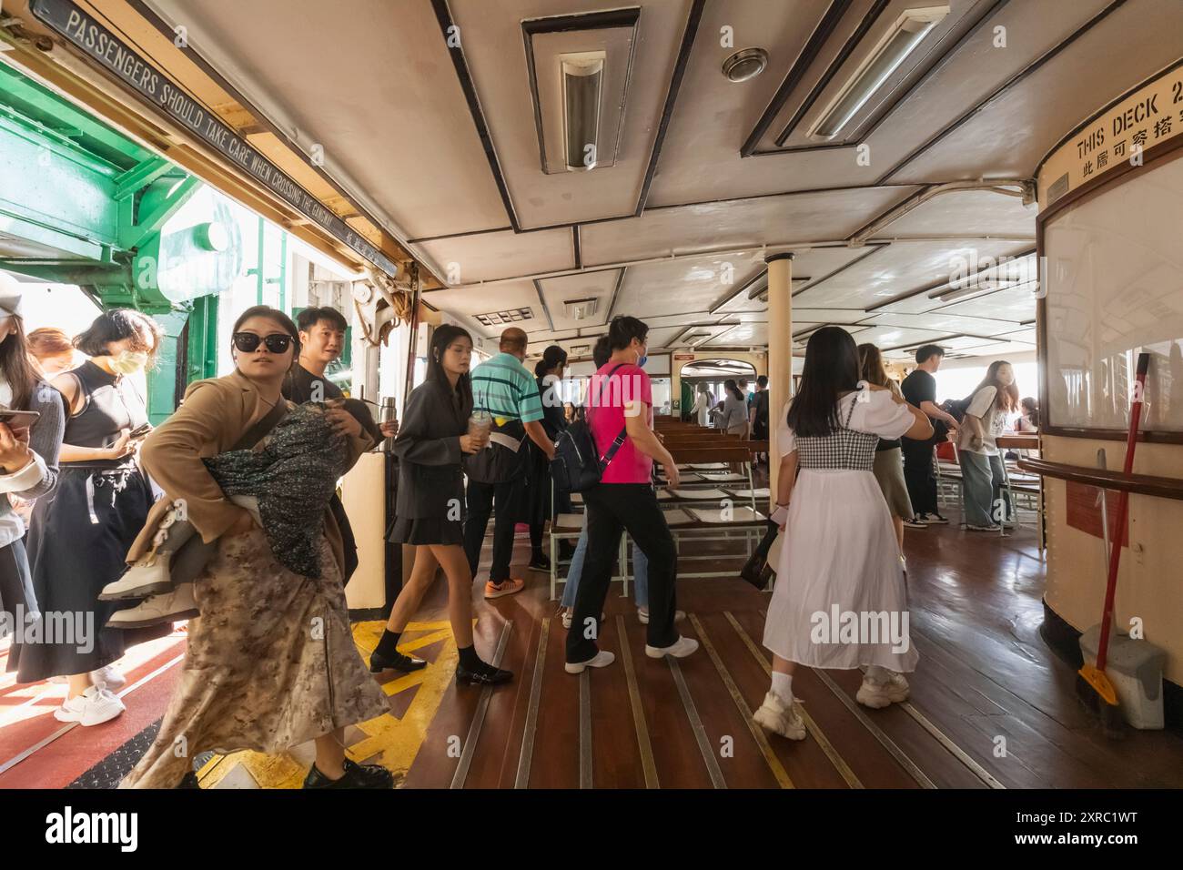 China, Hong Kong, Hong Kong Island, The Star Ferry, Passengers Boarding ...