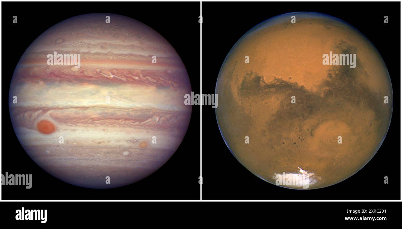 This combination image, created from two photos provided by NASA, shows ...