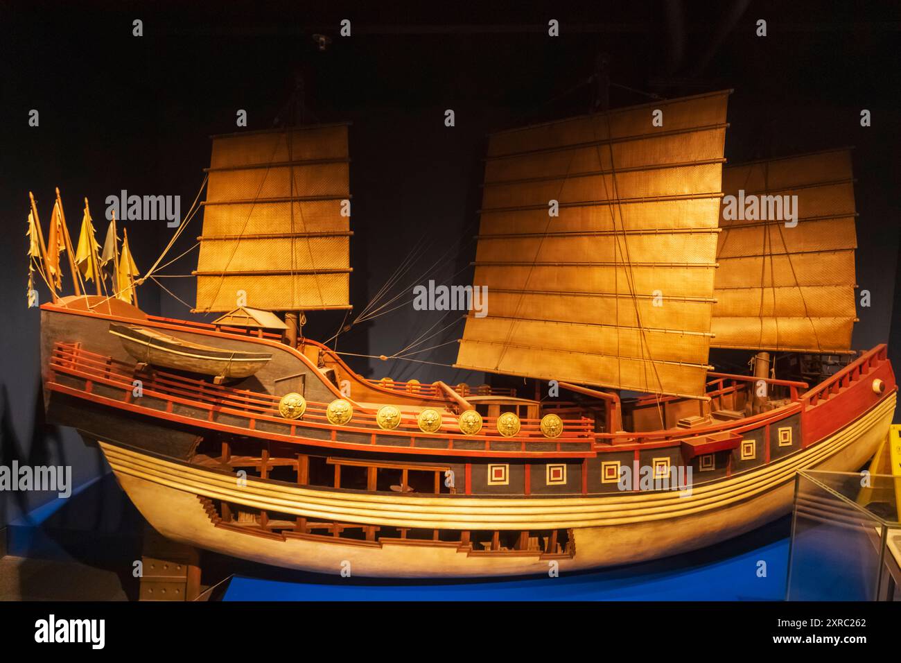 Display of historic models of chinese sailing ships hi-res stock ...