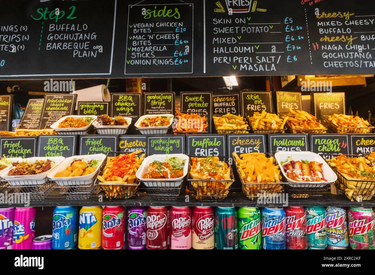 England, London, Southwark, Riverside Christmas Market, Food Stall ...