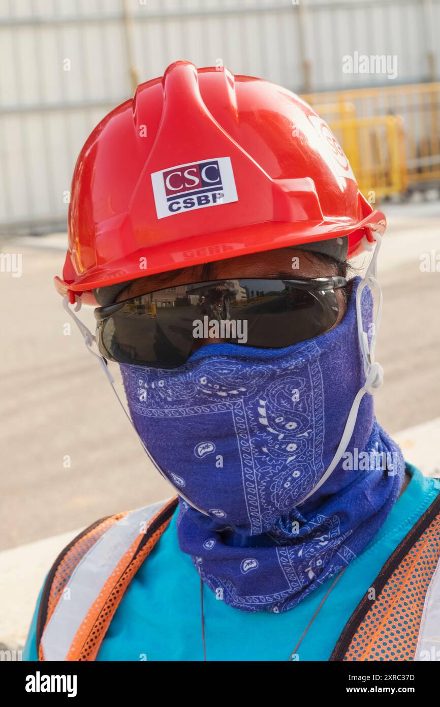 Asia, Singapore, Portrait of a Migrant Construction Worker Stock Photo ... Asia, Singapore, Portrait of a Migrant Construction Worker Stock Photo ...