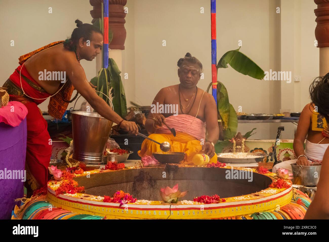 Asia, Singapore, Chinatown, Sri Mariamman Temple, Priest Conducting ...