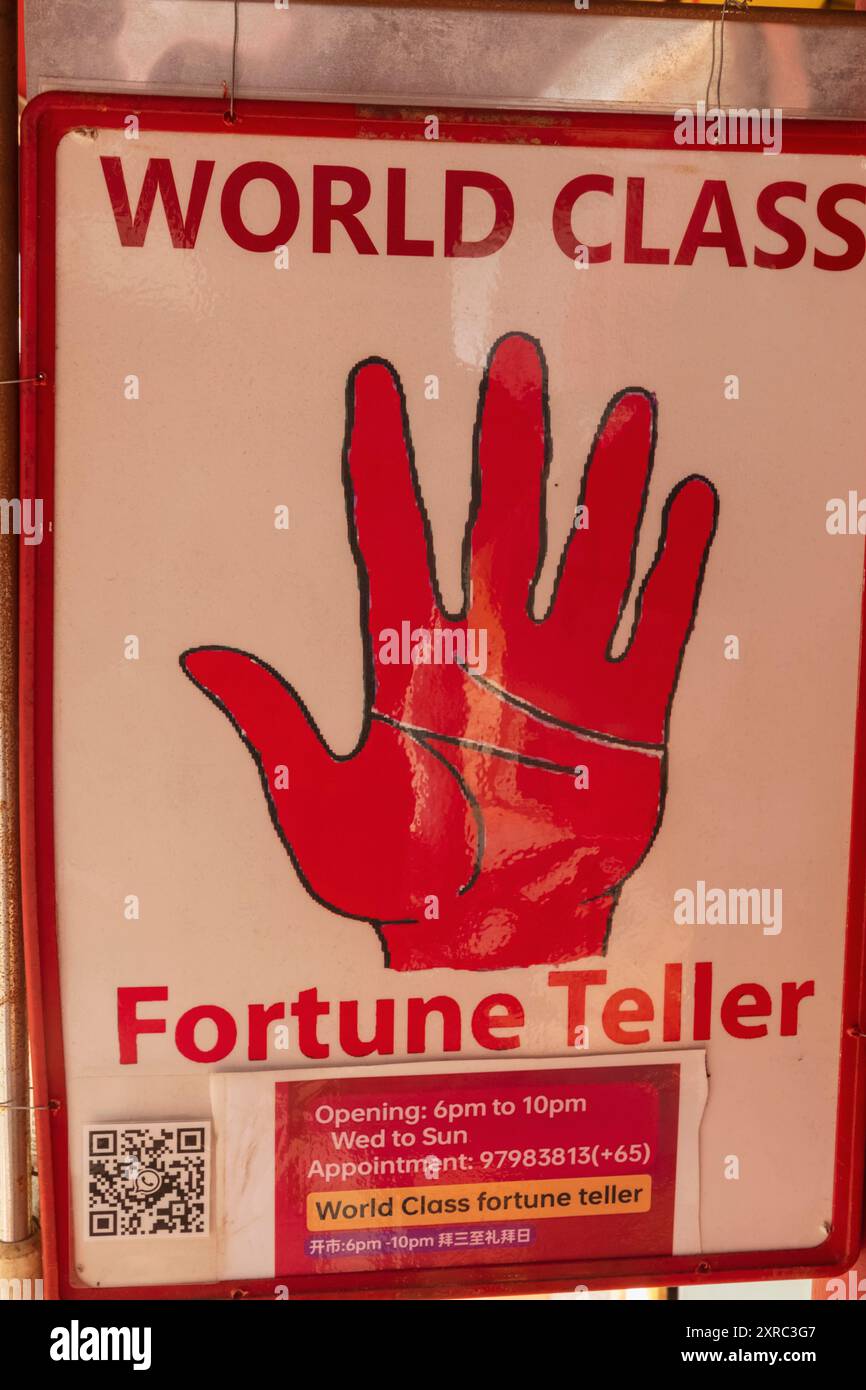 Asia, Singapore, Chinatown, Fortune Tellers Advertising Sign Stock ...