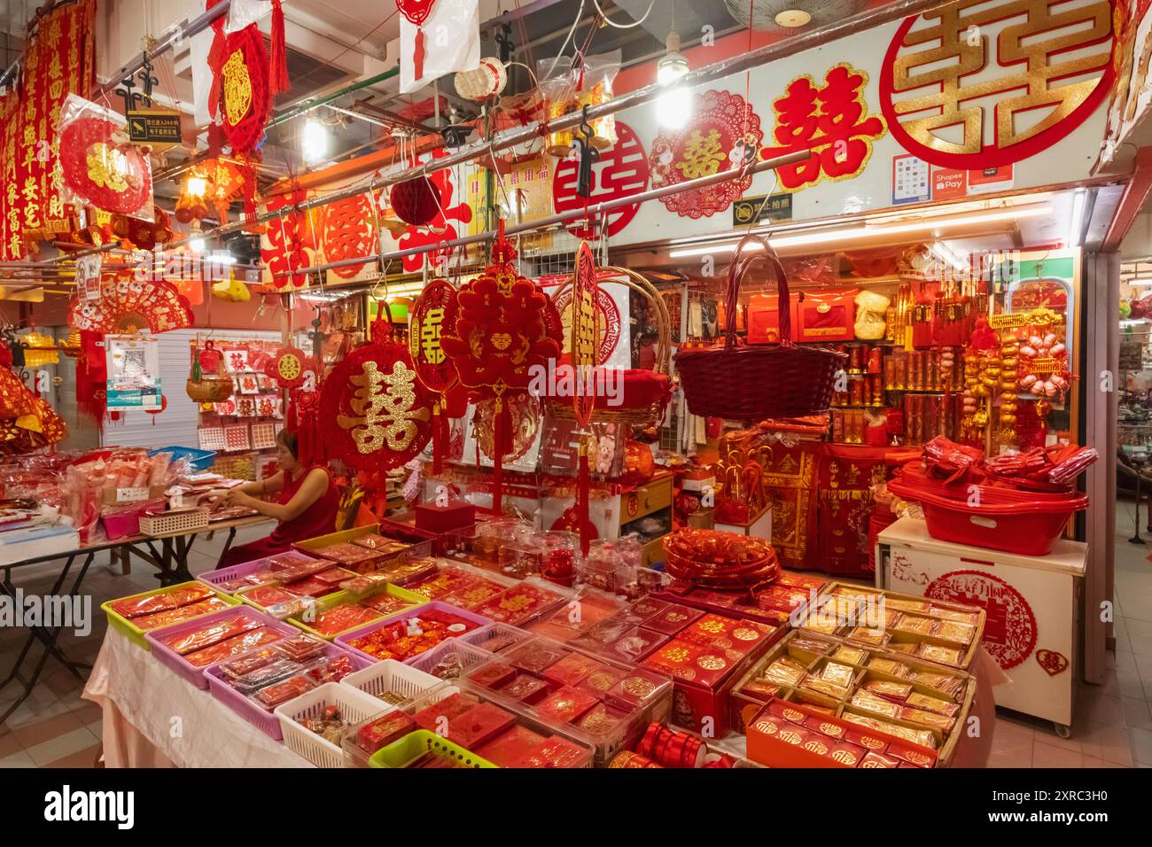 Asia, Singapore, Chinatown, Souvenir Shop display of Colourful Chinese ...