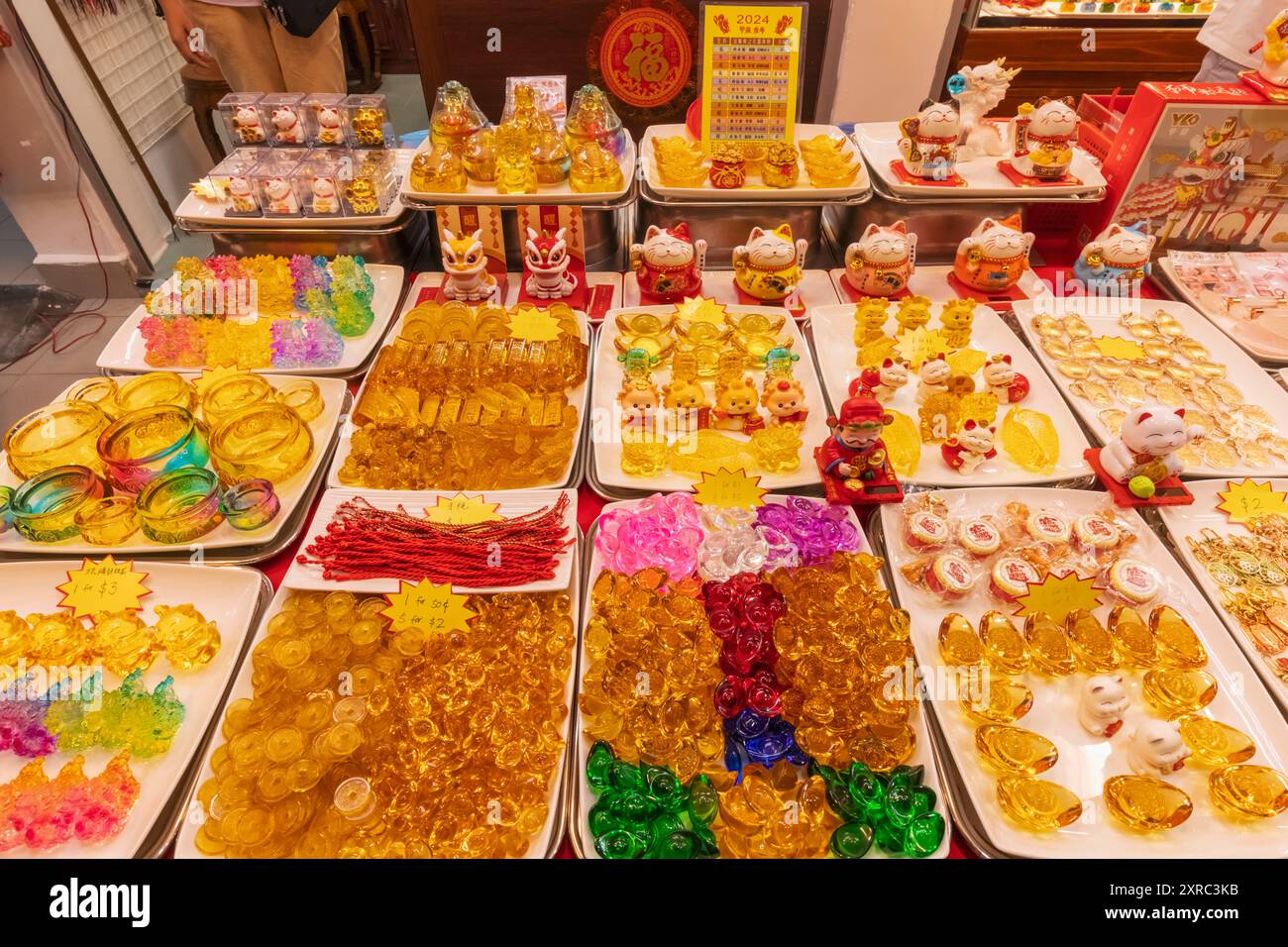 Asia, Singapore, Chinatown, Souvenir Shop display of Colourful Chinese ...
