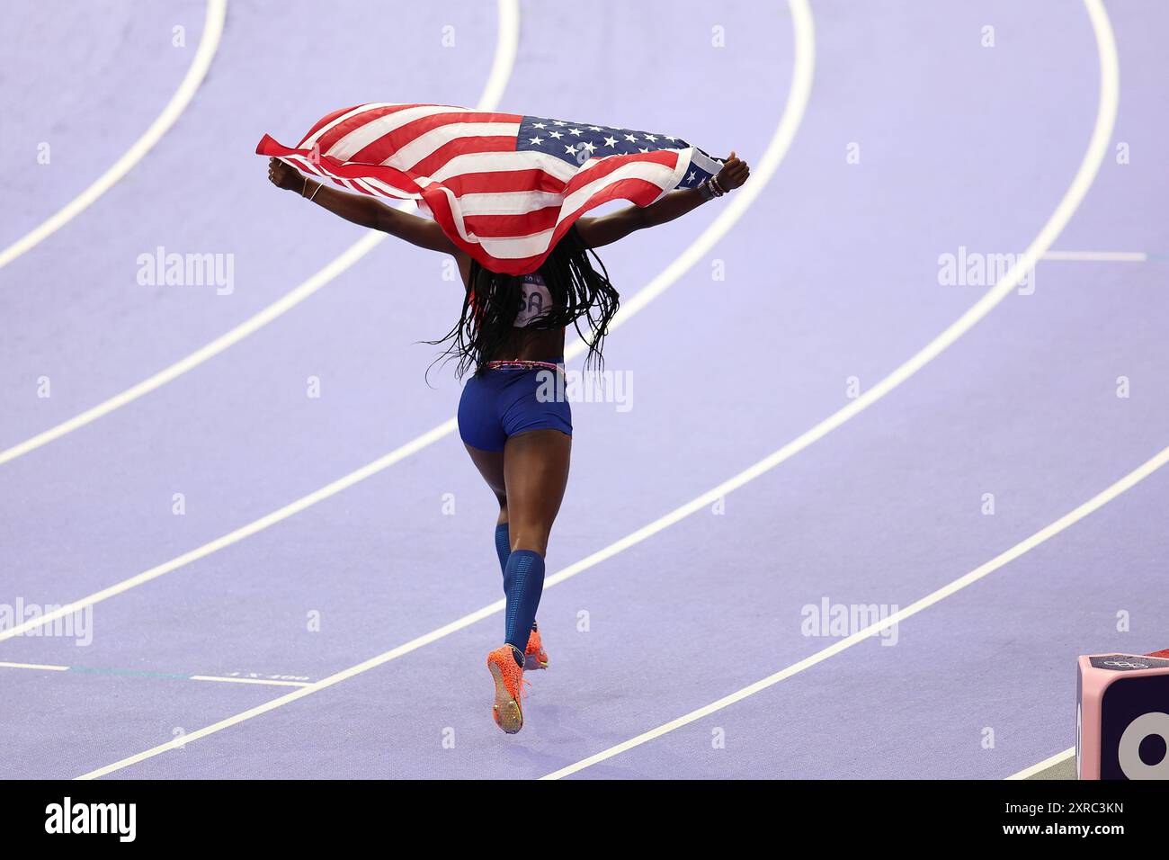 Paris, France. 9th Aug, 2024. Twanisha Terry of team USA celebrates ...