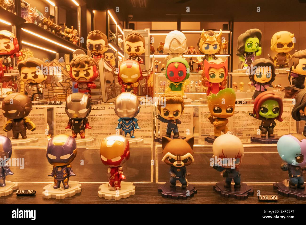 Asia, Singapore, Shop display of Modern Korean Bobble Head Figures ...