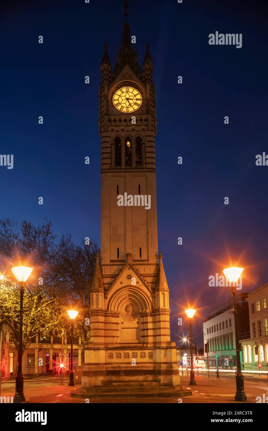 England, Kent, Gravesend, The Clock Tower at Night dated 1889 Stock ...