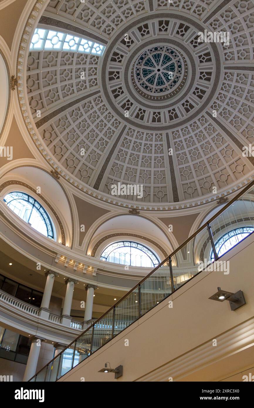 The modern spiral architecture of the main lobby of the Westfield San ...