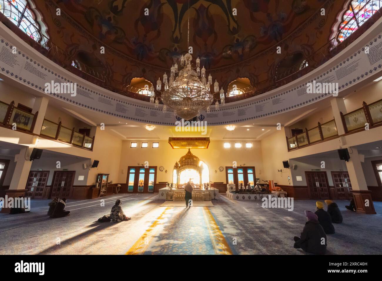 England, Kent, Gravesend, The Guru Nanak Darbar Gurdwara, Interior View ...