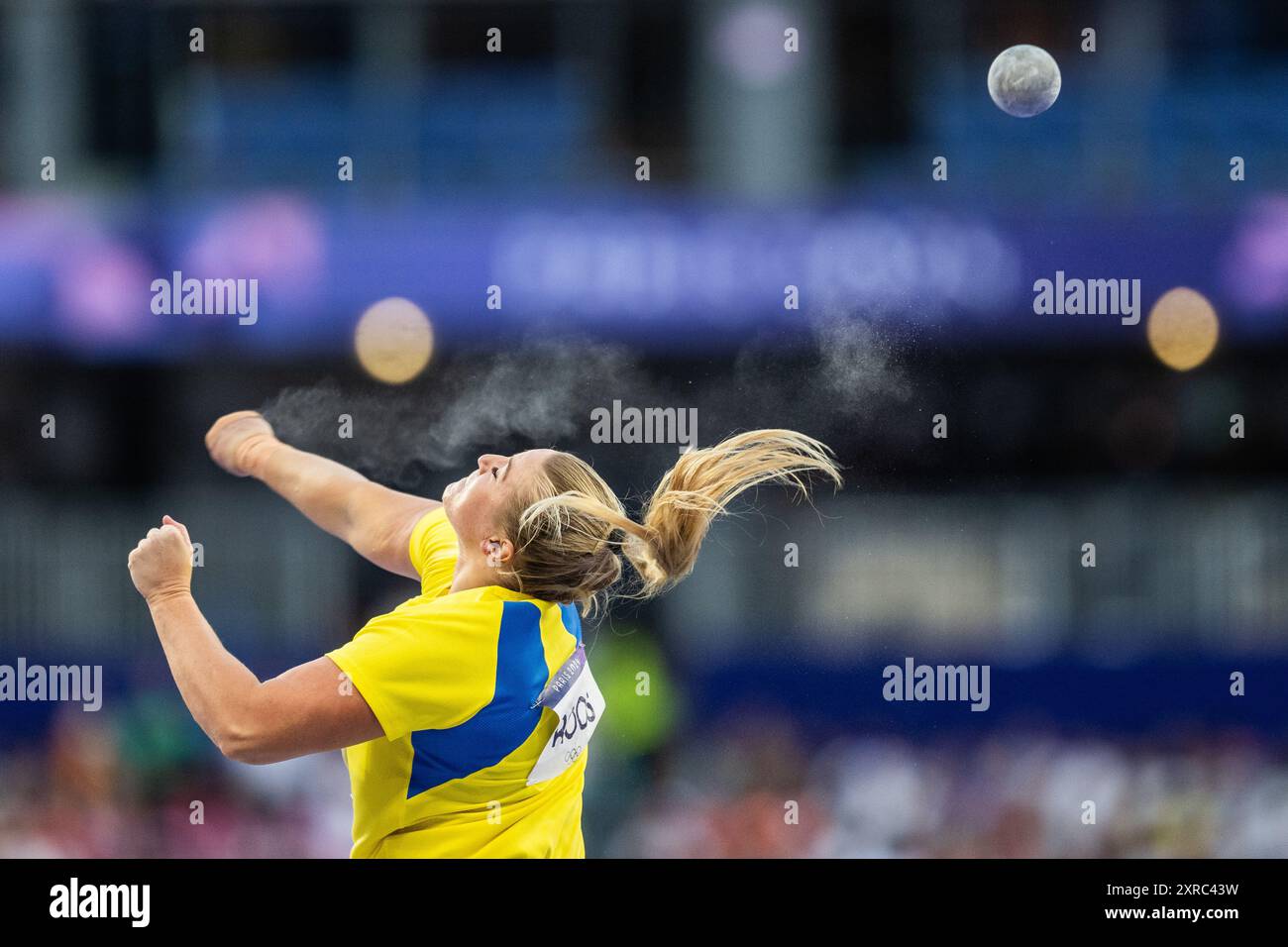 Fanny Roos of, Sweden. , . competes in women's athletics shot put final ...