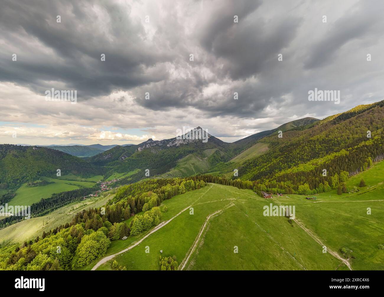 Hike in the Mala Fatra National Park in Slovakia with a view of Velky ...