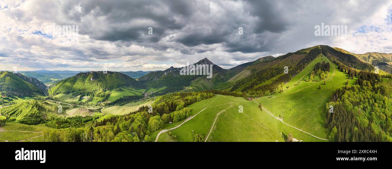Hike in the Mala Fatra National Park in Slovakia with a view of Velky ...