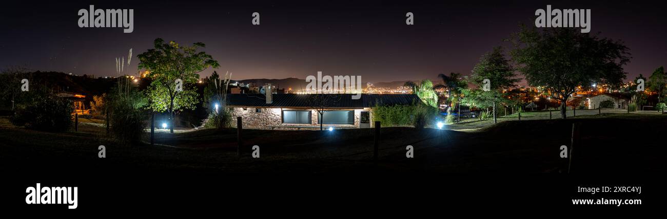 CORDOBA, ARGENTINA, APRIL 28, 2022: Panoramic nightscape of Villa ...