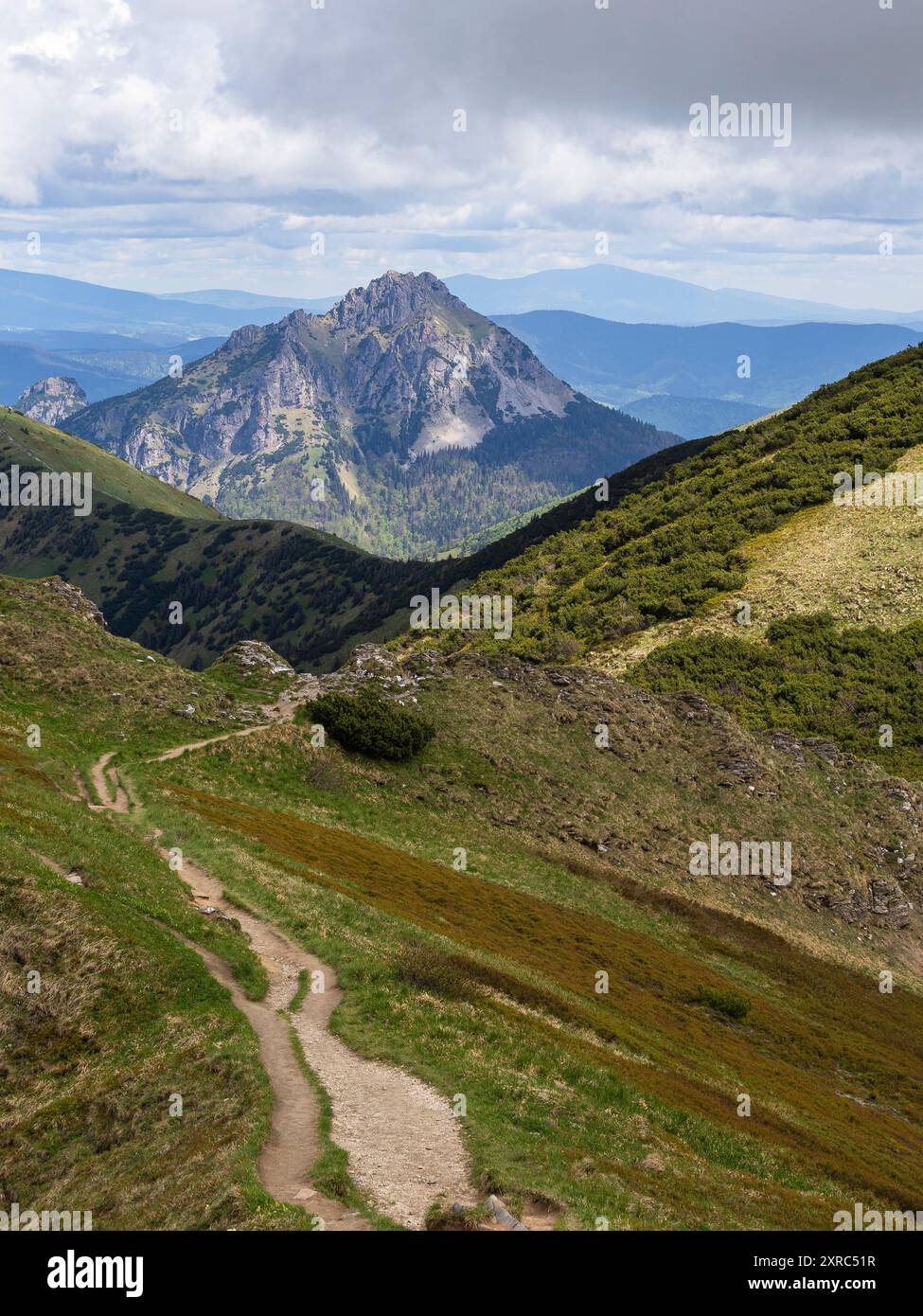 Hike in the Mala Fatra National Park in Slovakia with a view of Velky ...
