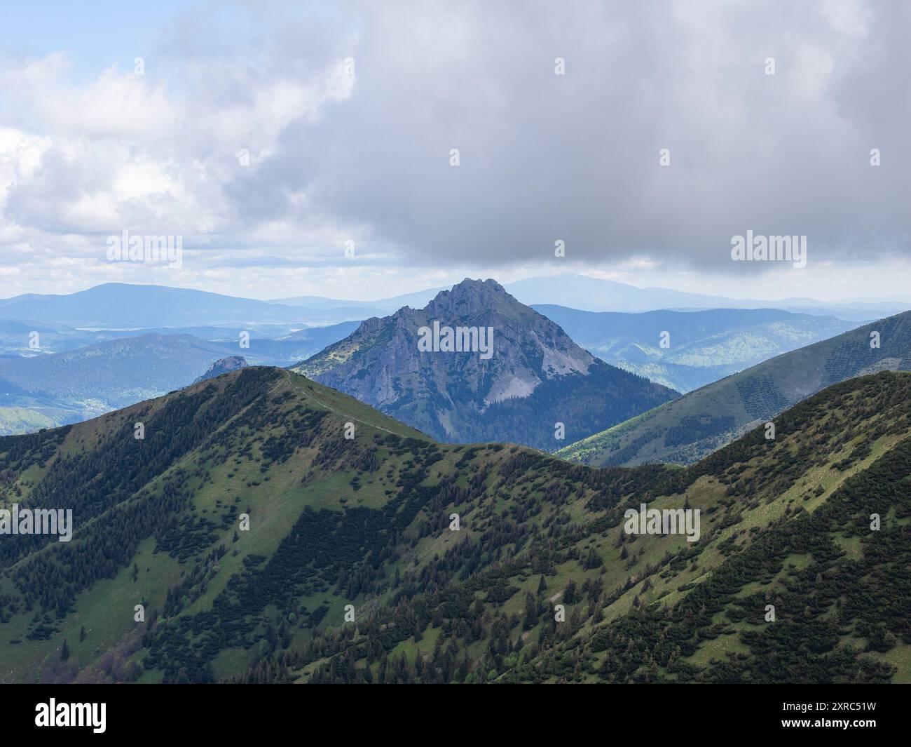 Hike in the Mala Fatra National Park in Slovakia with a view of Velky ...