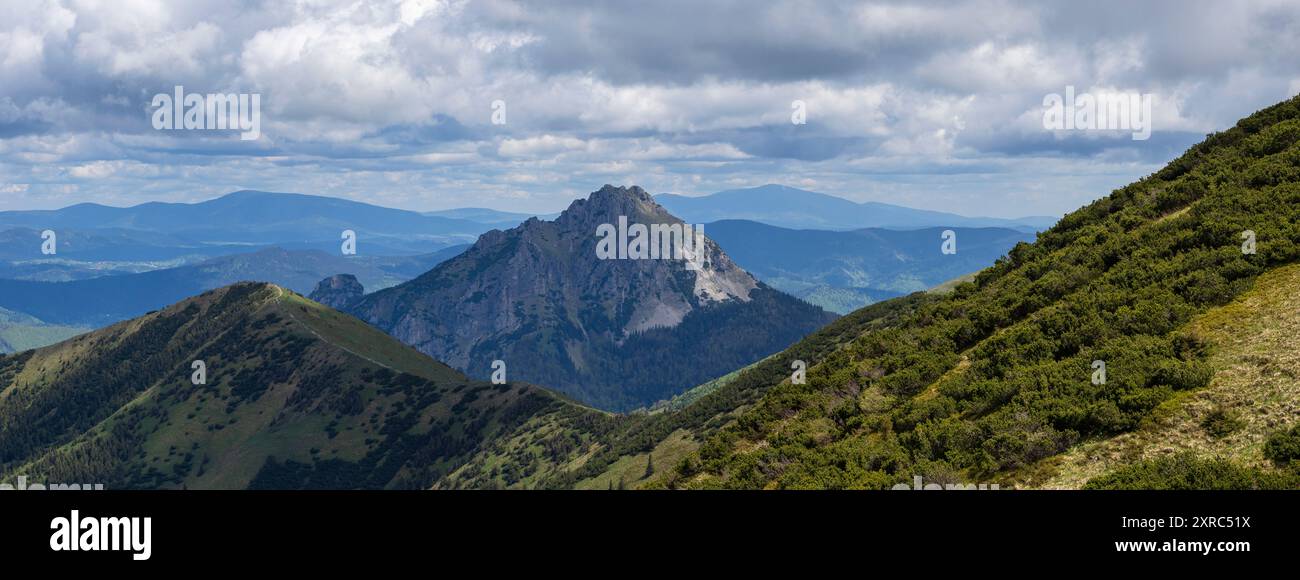 Hike in the Mala Fatra National Park in Slovakia with a view of Velky ...
