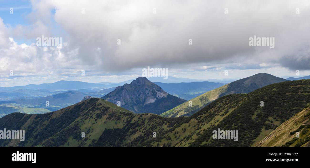 Hike in the Mala Fatra National Park in Slovakia with a view of Velky ...