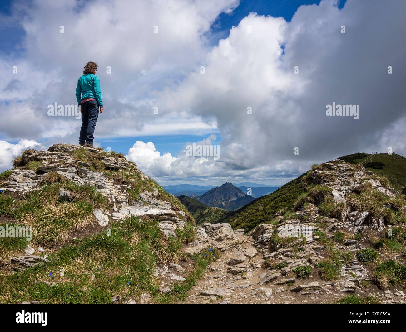 Hike in the Mala Fatra National Park in Slovakia with a view of Velky ...