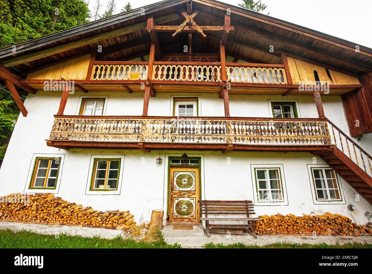 Historic farmhouse with solarium under the gable, in the Tyrolean ...